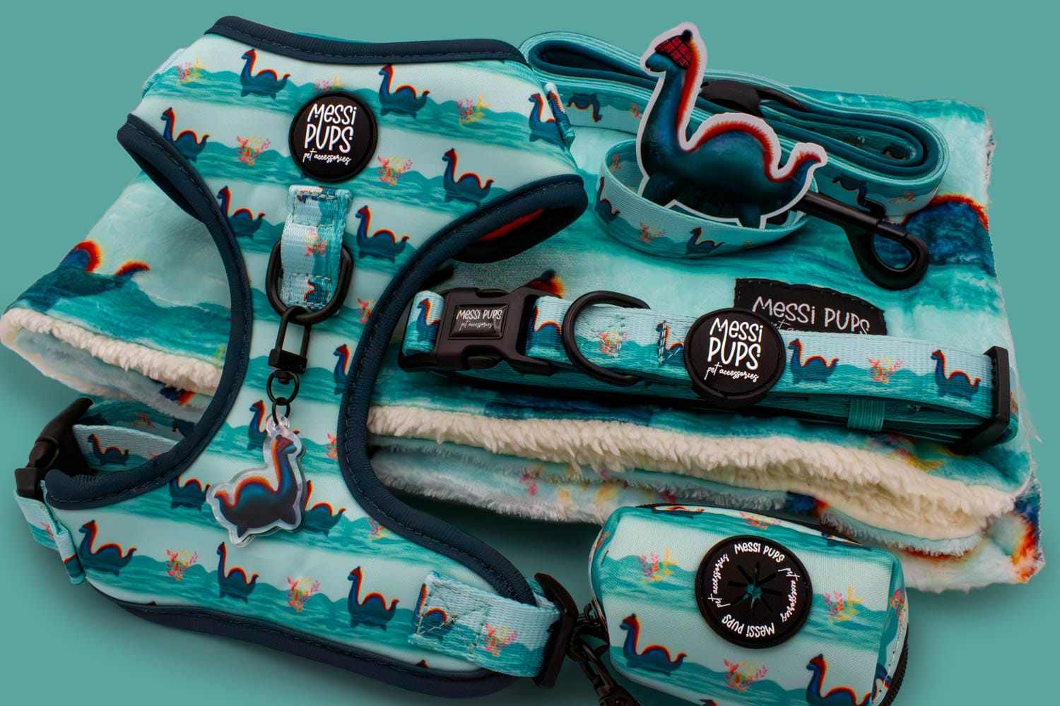 Loch Mess Monster Print Dog Accessories | Messi Pups – Messi Pups